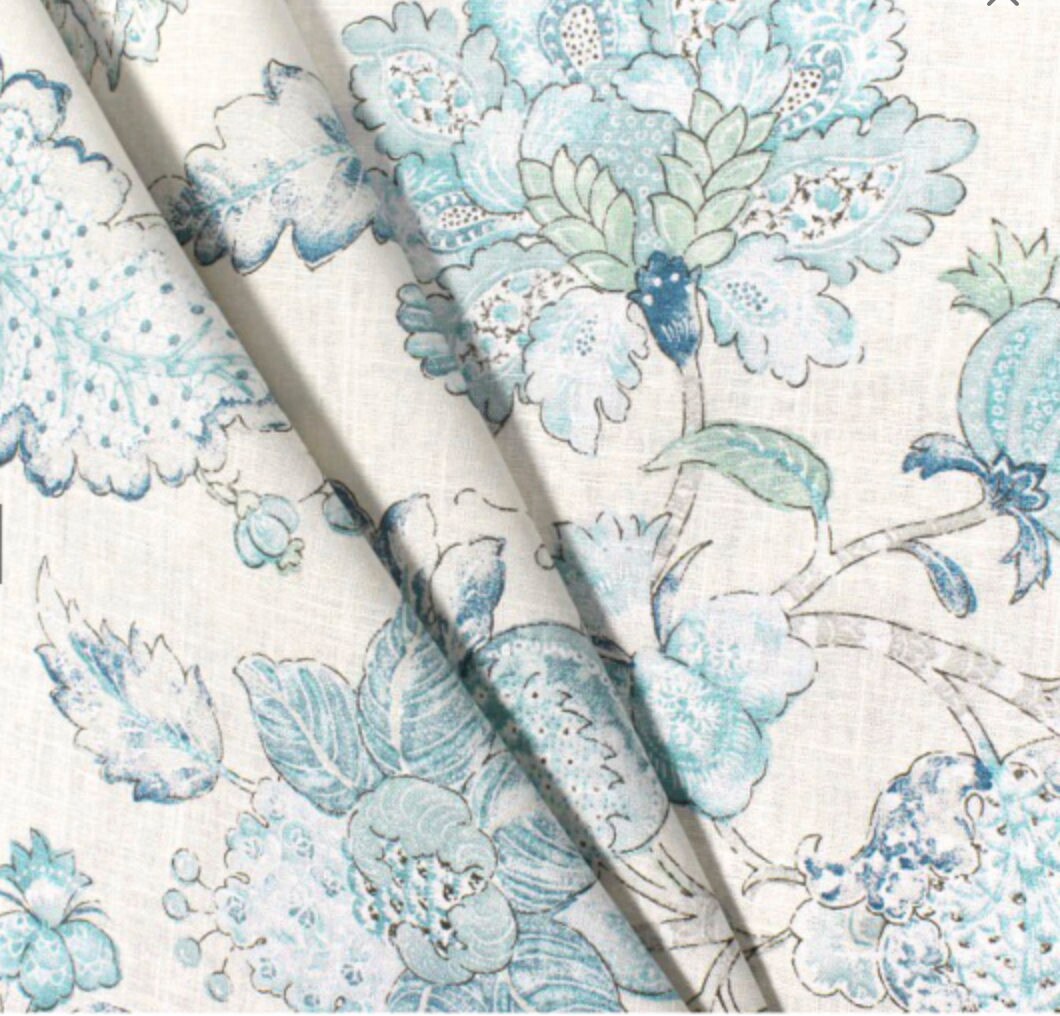 Floral Roman Shade Jacobean Floral Blue Floral Linen Roman - Etsy