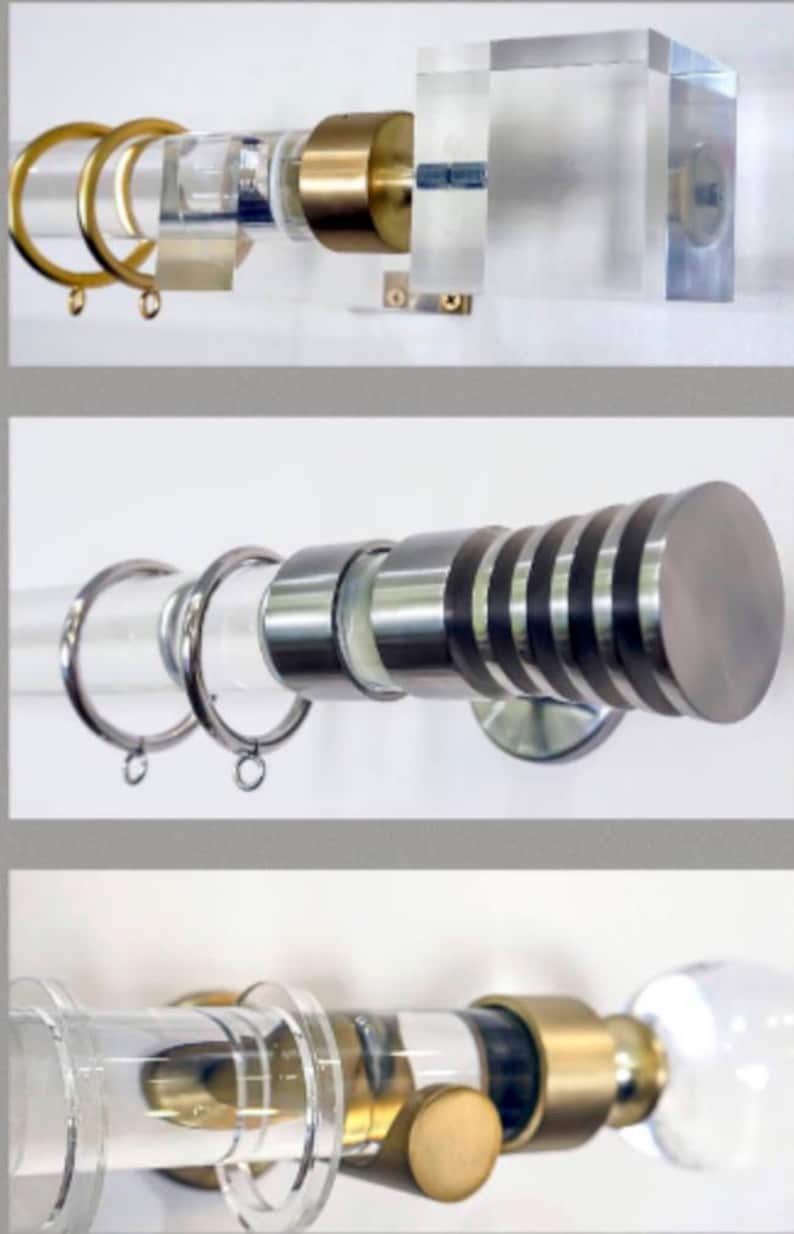 Lucite Curtain Rod CUSTOM CUT Round Acrylic Curtain Rod Clear - Etsy