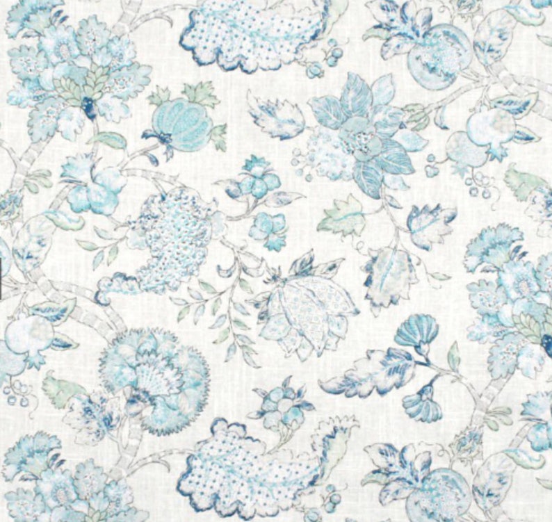 Floral Roman Shade Jacobean Floral Blue Floral Linen Roman - Etsy