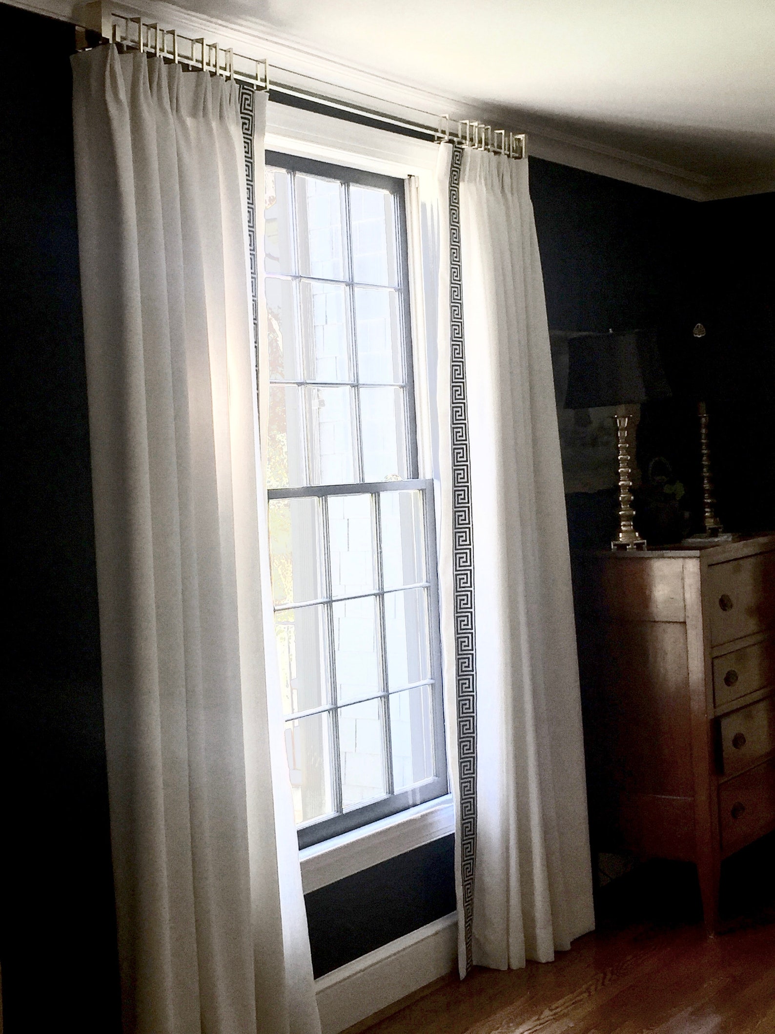 Lucite Curtain Rod CUSTOM CUT Brass Gold Curtain Rectangle Acrylic ...