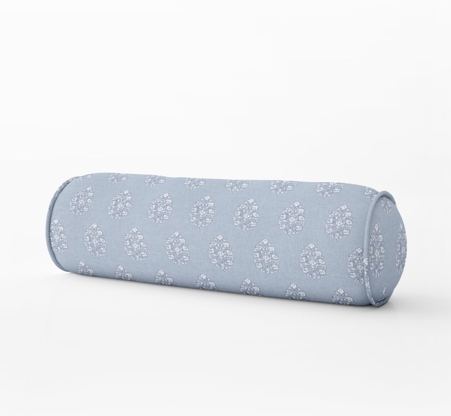 Long Round Blue Pillow - Etsy