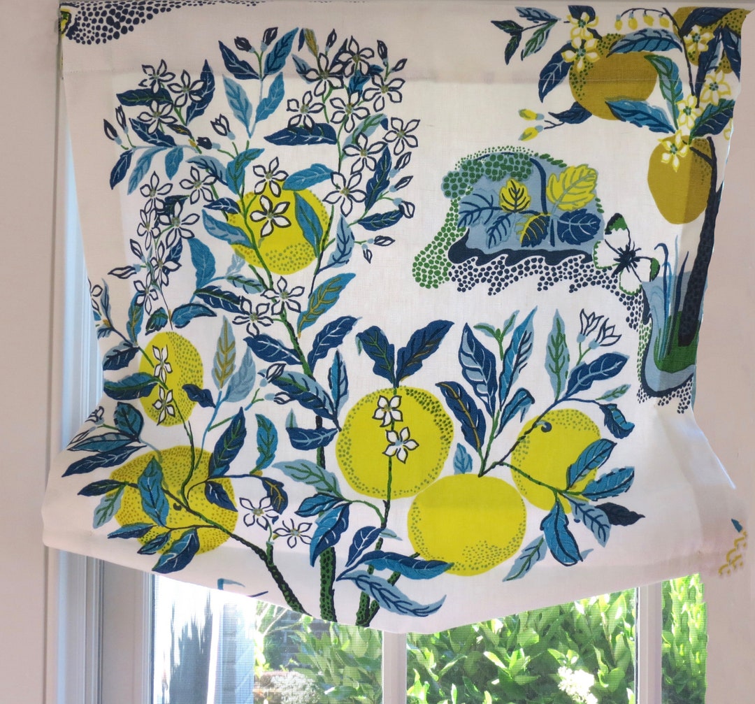 Citrus Garden Pool or Primary Valence Window Shade Citrus Garden Faux ...