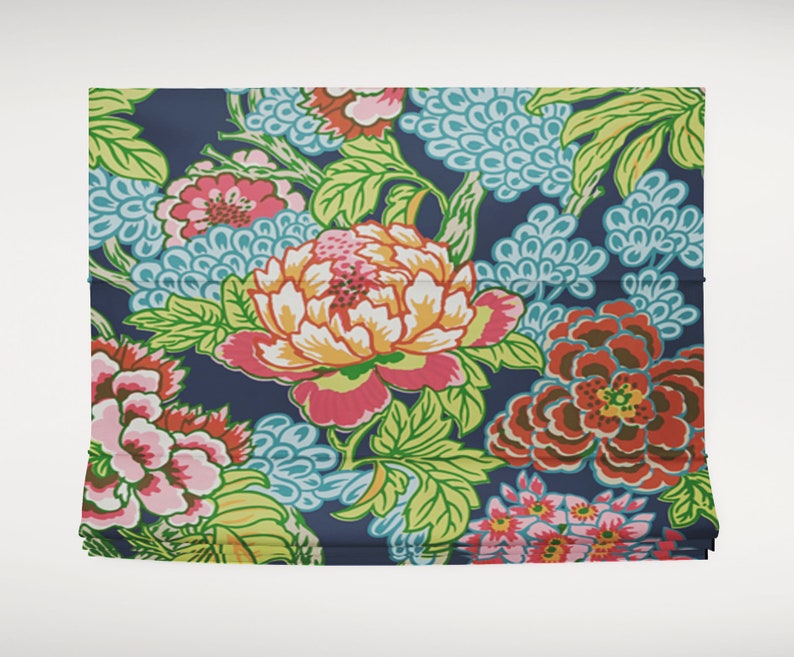 Thibaut Honshu Roman Shade Custom Sizes All Colors Thibaut Honshu Navy ...