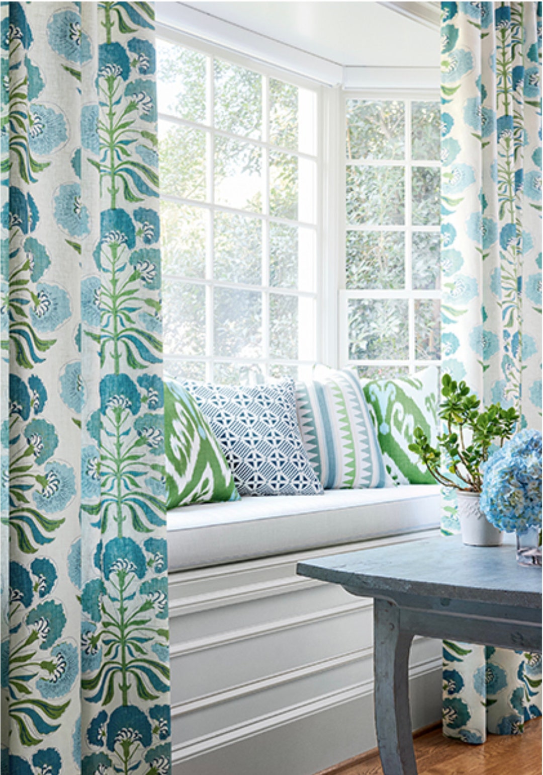 Thibaut Tybee Tree Curtains Thibaut Curtains Large Floral Curtains ...