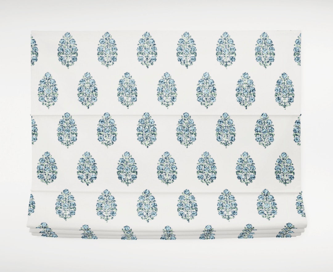 Mughal Flower Window Shade Mughal Flower Roman Shade Indian Block Print ...