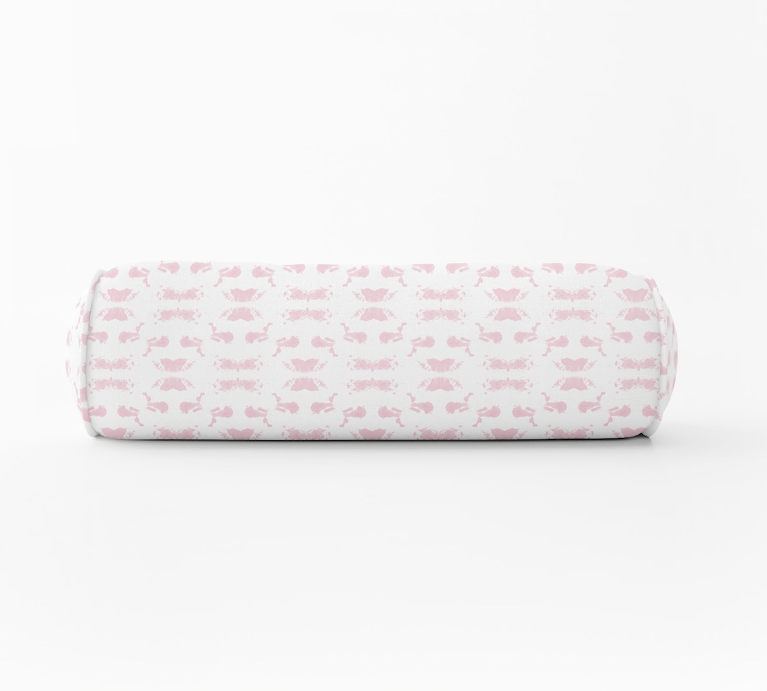 Designer Painterly Round Bolster French Pink Bolster Pillow Long Lumbar ...