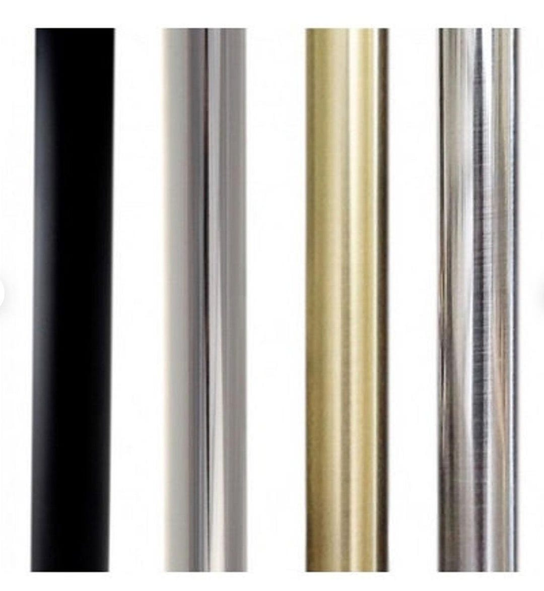 Curtain Rod CUSTOM CUT Round Brass Curtain Rod Clear 1.5" Round or 1 1/ ...