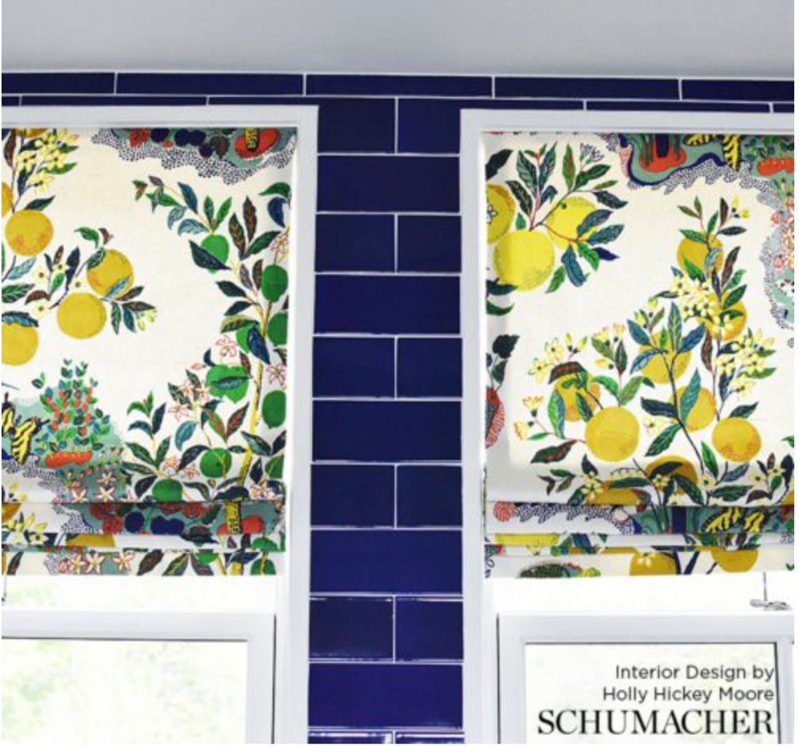 ROMAN SHADES CUSTOM Schumacher Citrus Garden Window Shade - Etsy