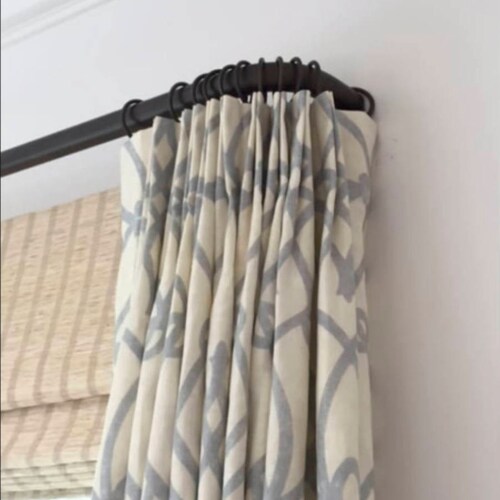 French Return Curtain Rod CUSTOM CUT Round Iron Curtain Rod - Etsy