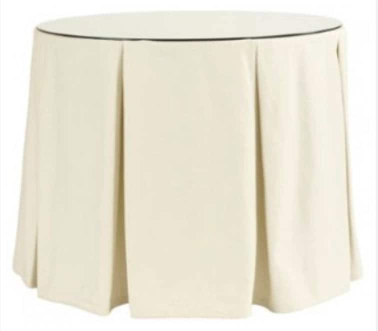 Round Table Skirt Pleated Box Pleats White, Ivory, Navy, Pink or Any ...