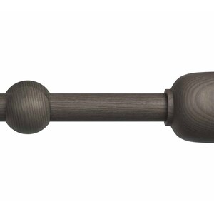 Wood Curtain Rod SET Includes Finials, Rod and Brackets Washed White ...