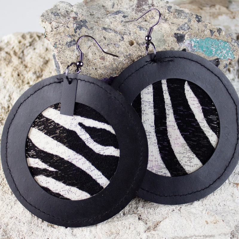 Zebra Print Earrings - Etsy