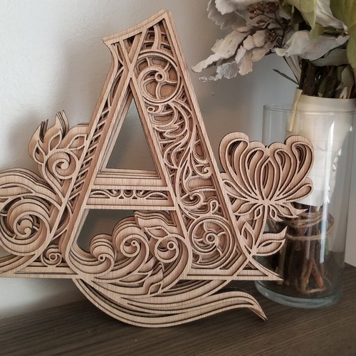 Layered Letter L Laser Cut Letter Wall Art Multilayer - Etsy