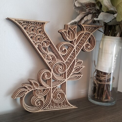 Layered Letter L Laser Cut Letter Wall Art Multilayer - Etsy