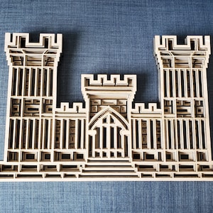 Corps of Engineers Castle - Sapper Wood Multi-layered Design, 3D ...