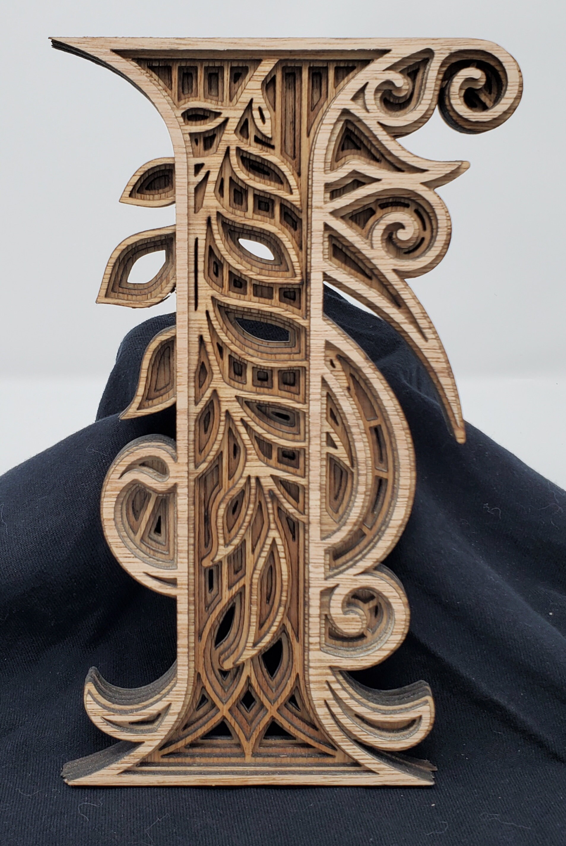 Letter I - Wood Multi-layered Monogram, 3D Layered Art Letters, Wall ...