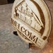 Log Cabin Welcome Sign, 3D Illusion, Laser Etched, Laser 3D Illusion ...