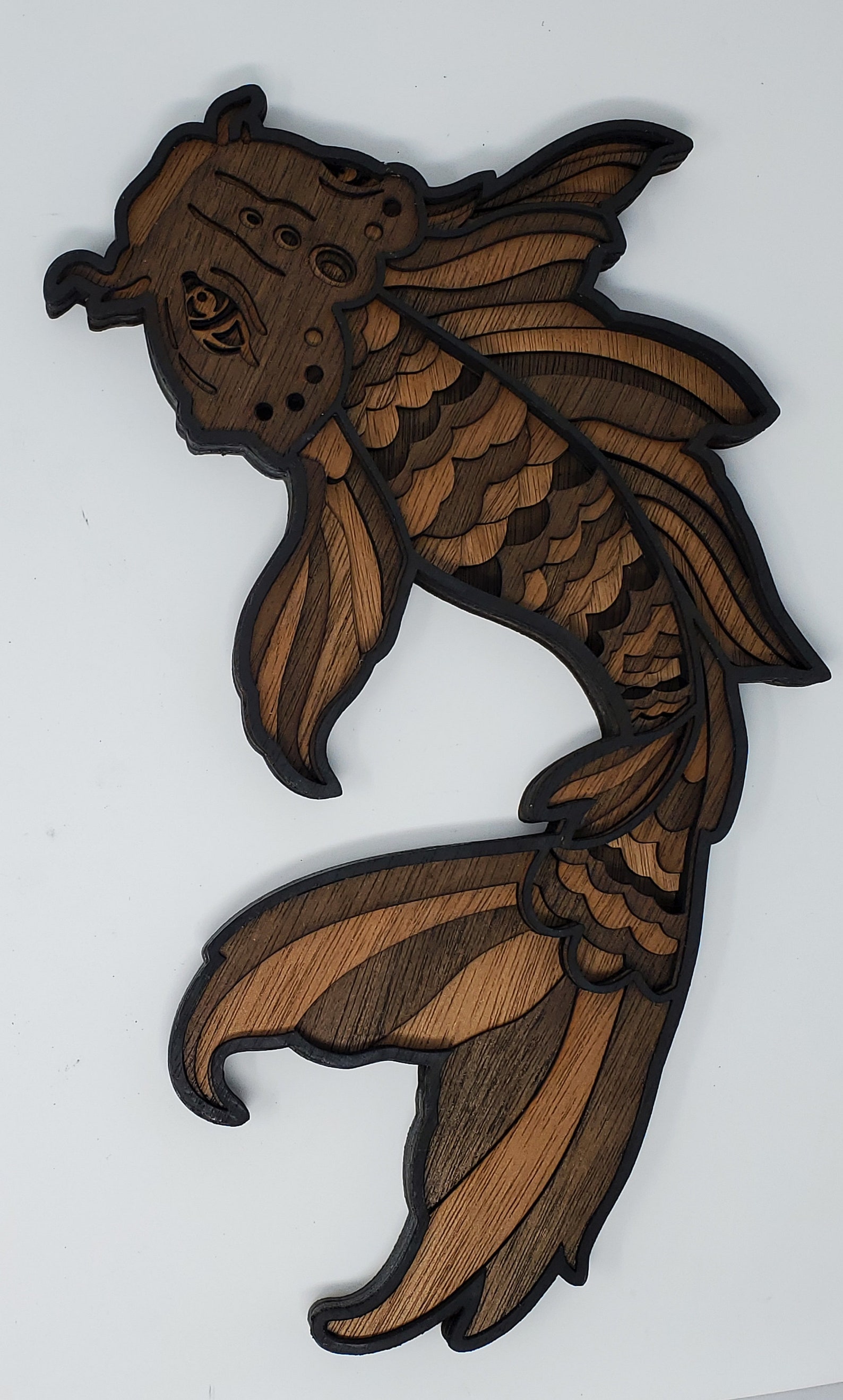 Koi Fish Wood Multi-layered Design 3D Layered Art Wall and - Etsy