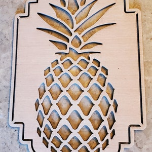 Pineapple, Single Layer Sign - Wood Wall and Home Decor, Laser Cut Wall ...