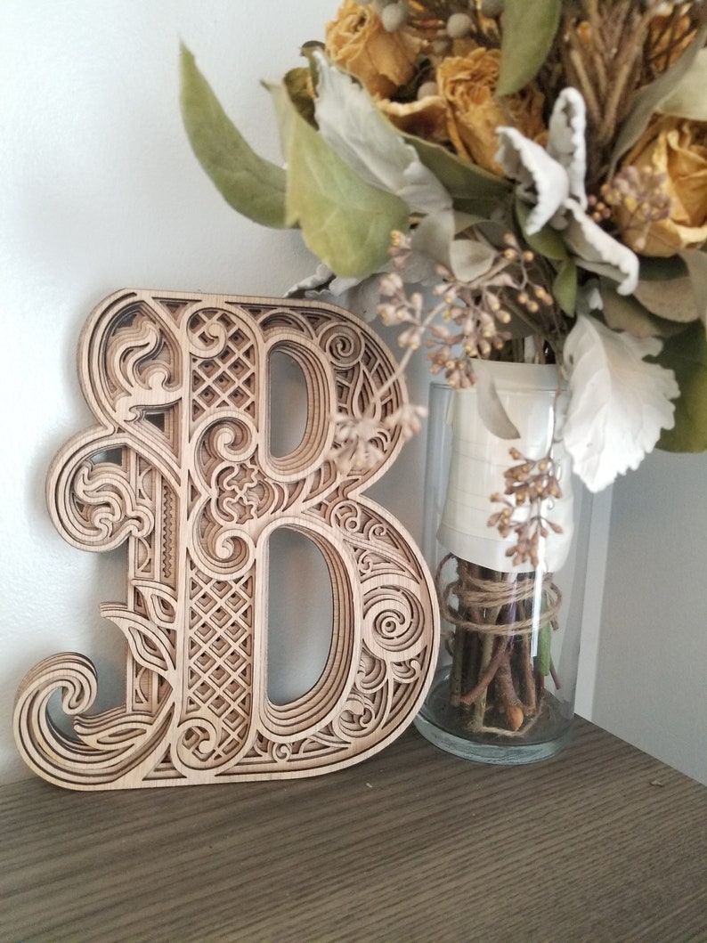 Letter B Wood Multi-layered Monogram 3D Layered Art - Etsy