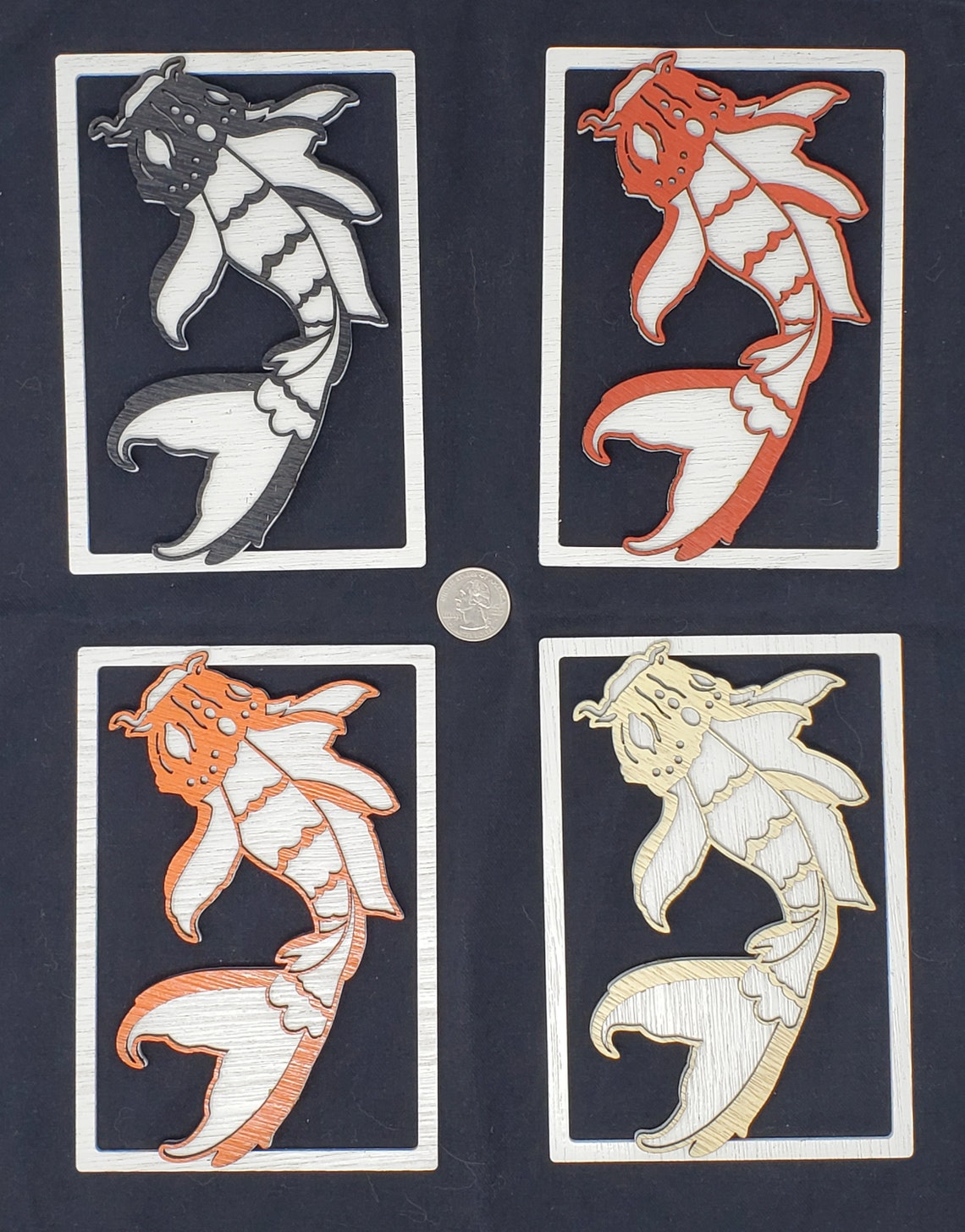 Koi Fish 2D Custom Mini Art Greeting Weddings Card Cover - Etsy