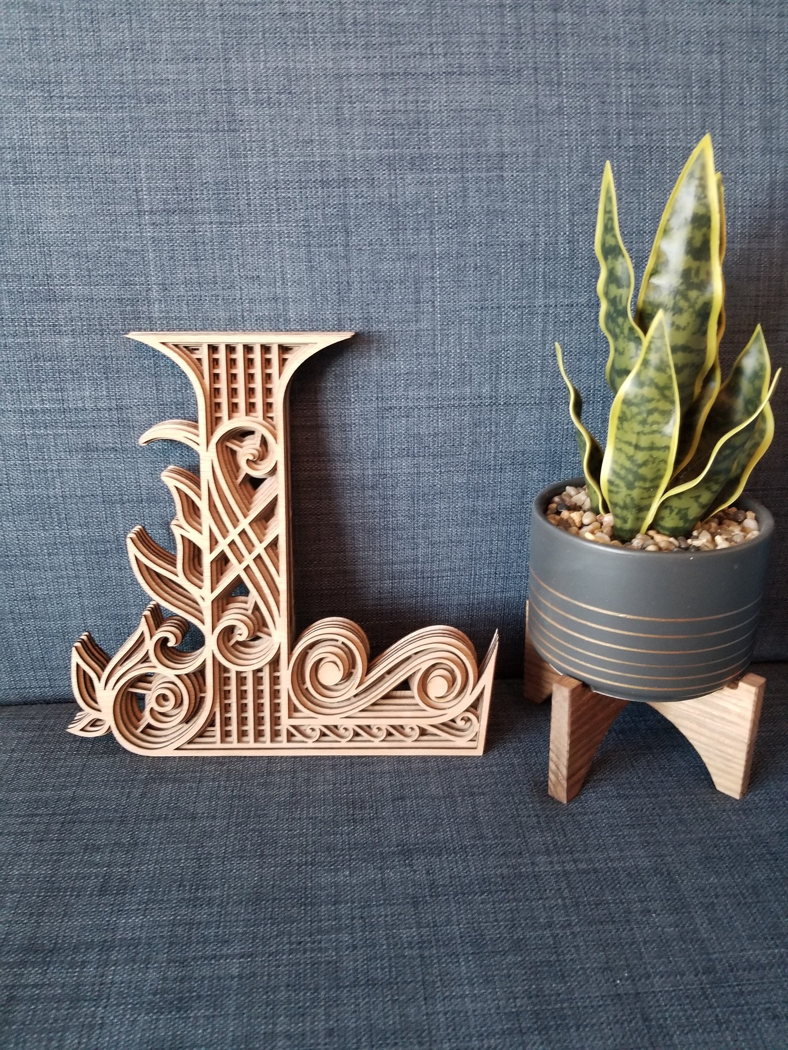Laser Cut Wood Letter L – Layered 3D Monogram Wall Art - Etsy