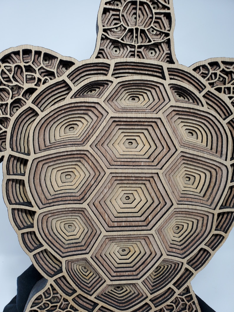 Sea Turtle - Wood Multi-layered Design, 3D Layered Art, Wall and Home ...