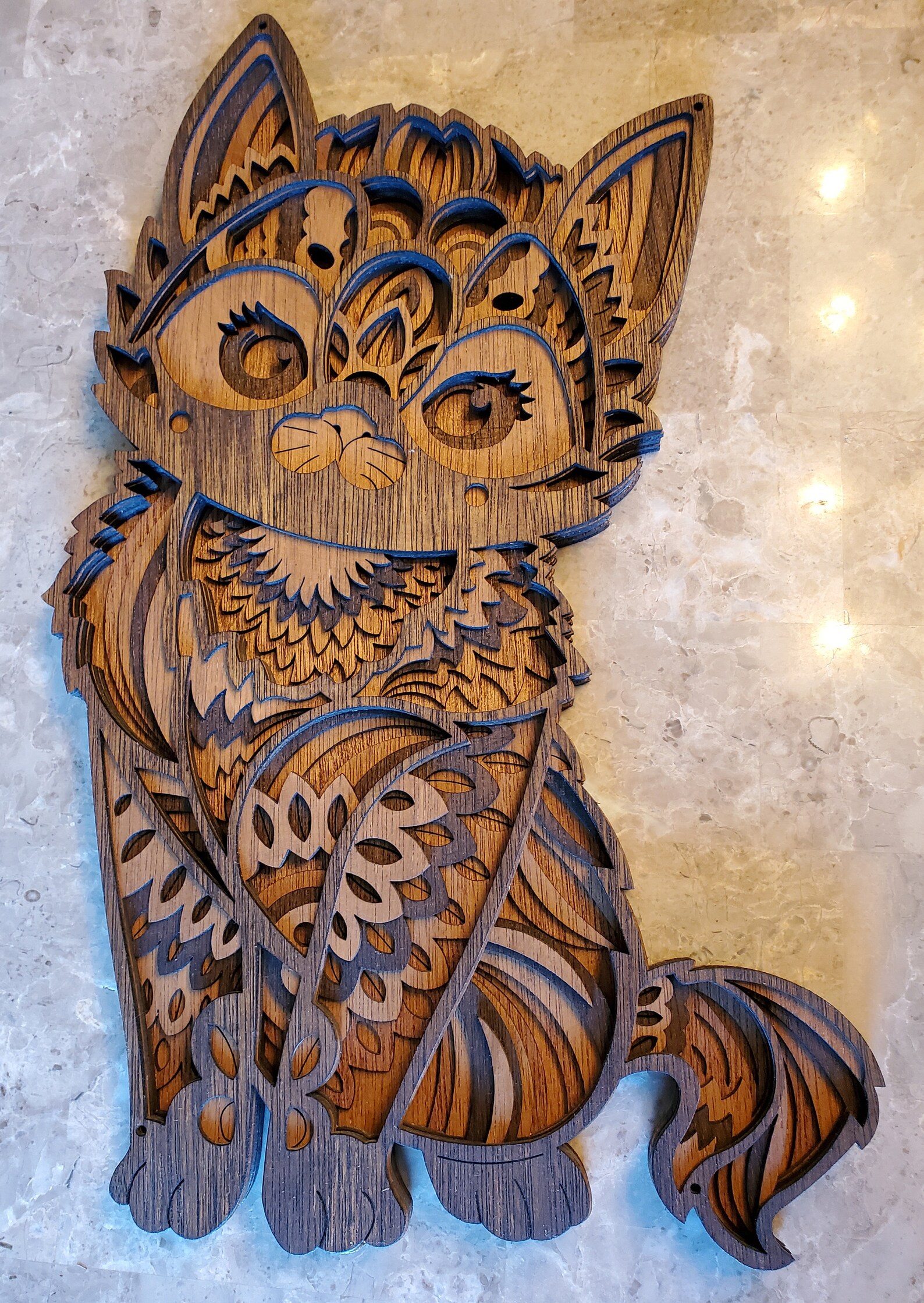 CAT - Kitten - Wood Multi-layered Design, 3D Layered Art, Wall and Home ...