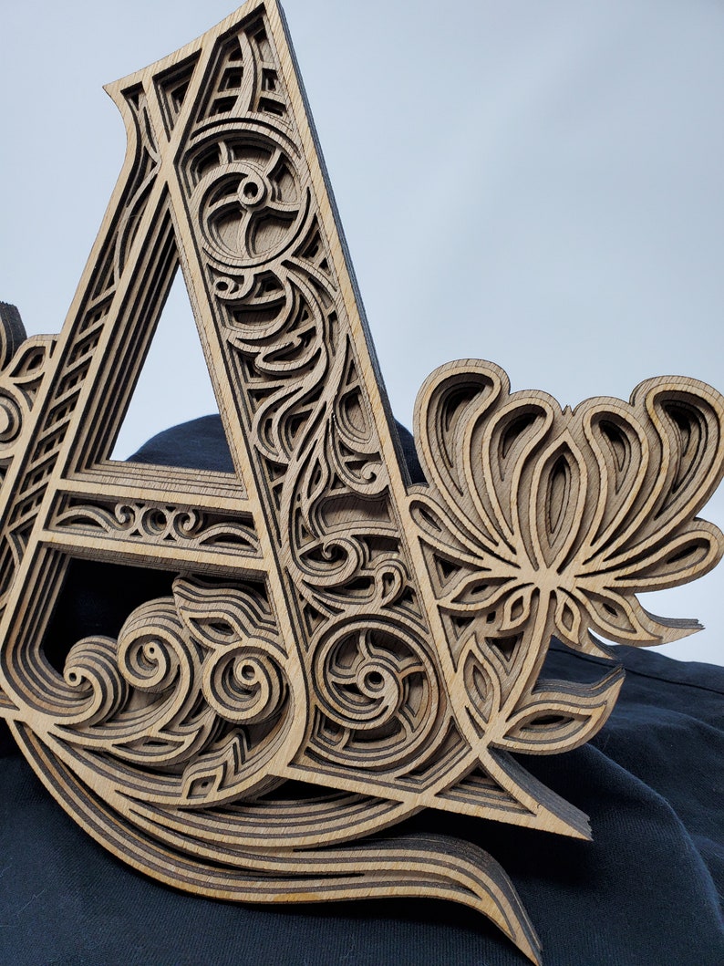 Letter A Wood Multi-layered Monogram 3D Layered Art - Etsy