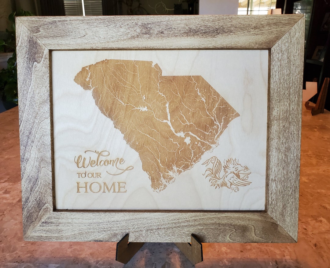 South Carolina River Systems w/ welcome to our home & Gamecocks Logo ...