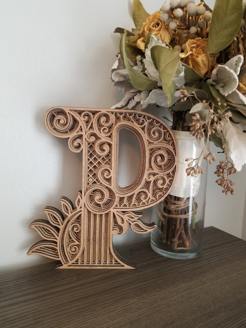 Letter P Wood Multi-layered Monogram 3D Layered Art - Etsy