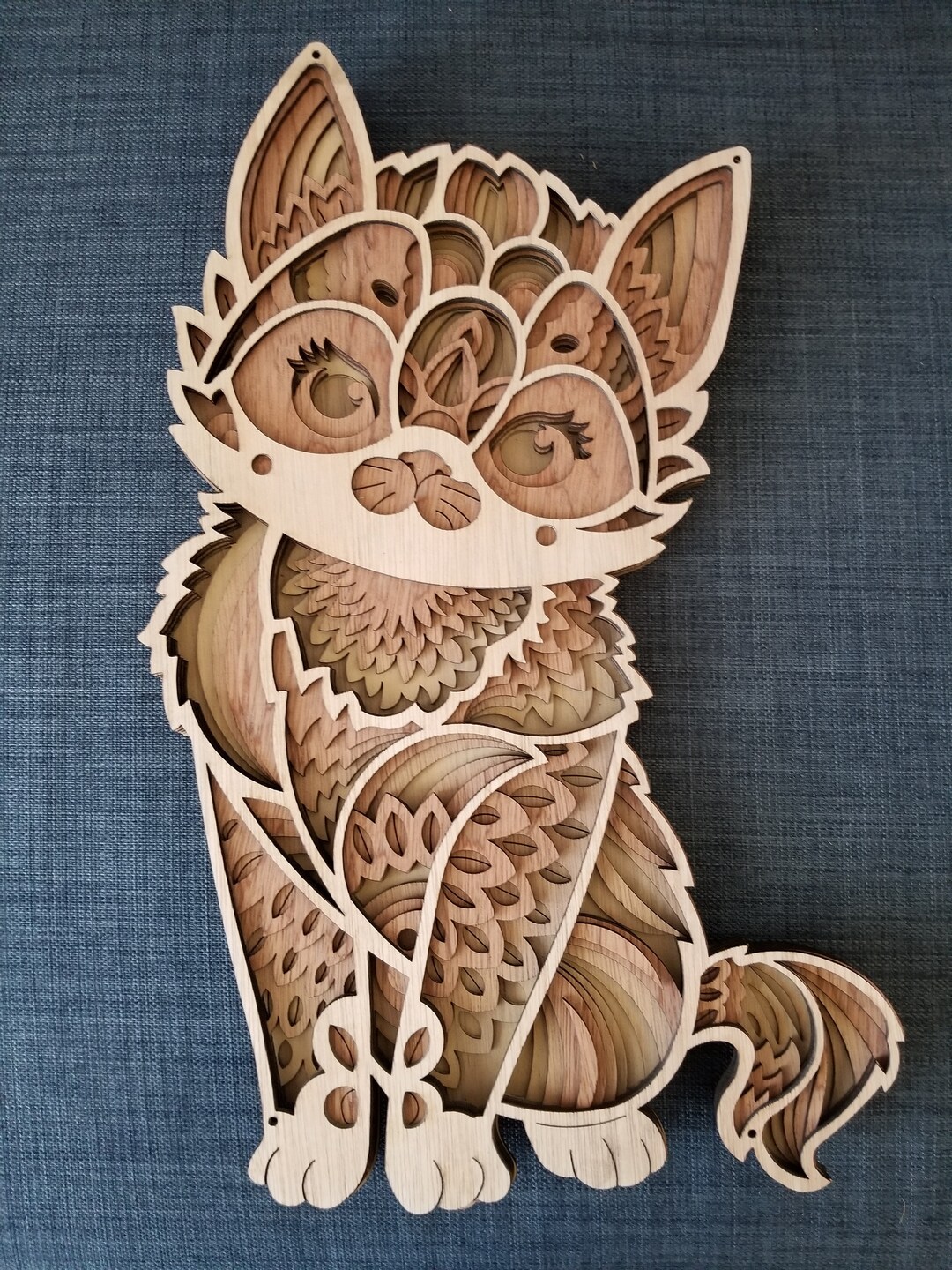 CAT - Kitten - Wood Multi-layered Design, 3D Layered Art, Wall and Home ...