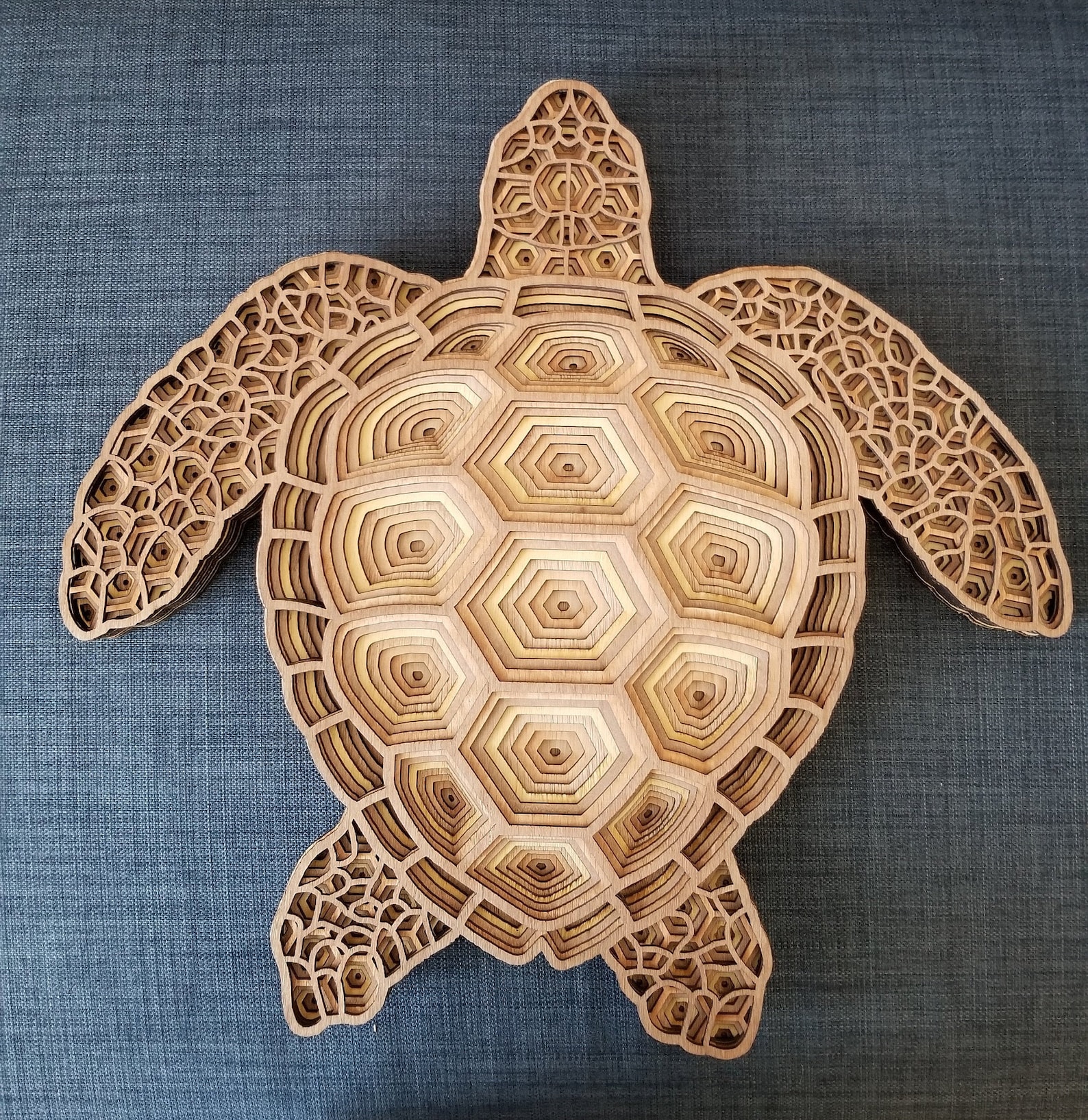 Sea Turtle - Wood Multi-layered Design, 3D Layered Art, Wall and Home ...