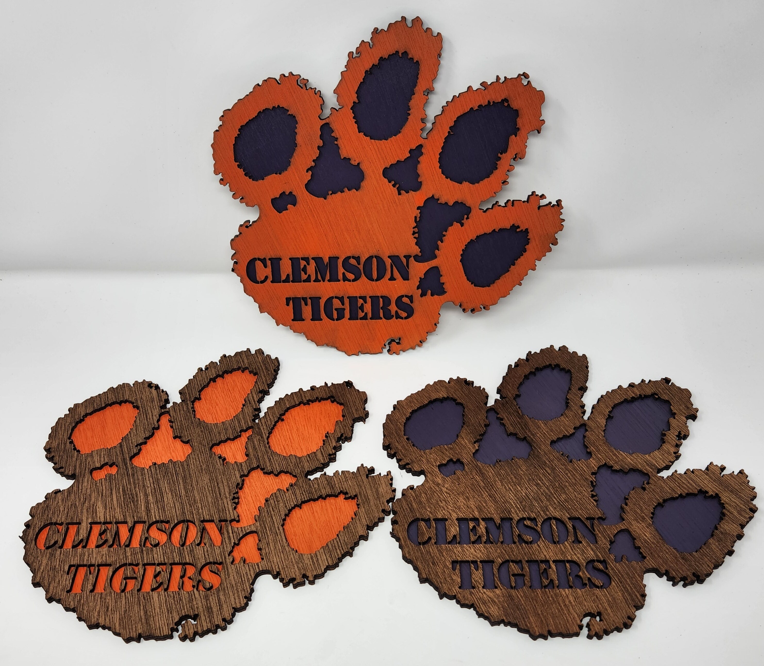 Clemson Tiger Paw 2D Clemson Tiger Paw Two Wooden Layers - Etsy