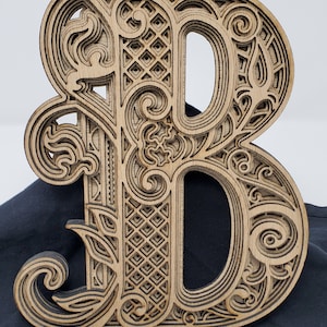 Layered Wood Letter B – 3D Monogram Wall Art - Etsy