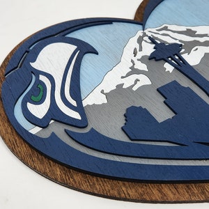 Seattle Seahawks, Seattle Skyline, Mount Rainer Laser Cut Wooden Wall ...