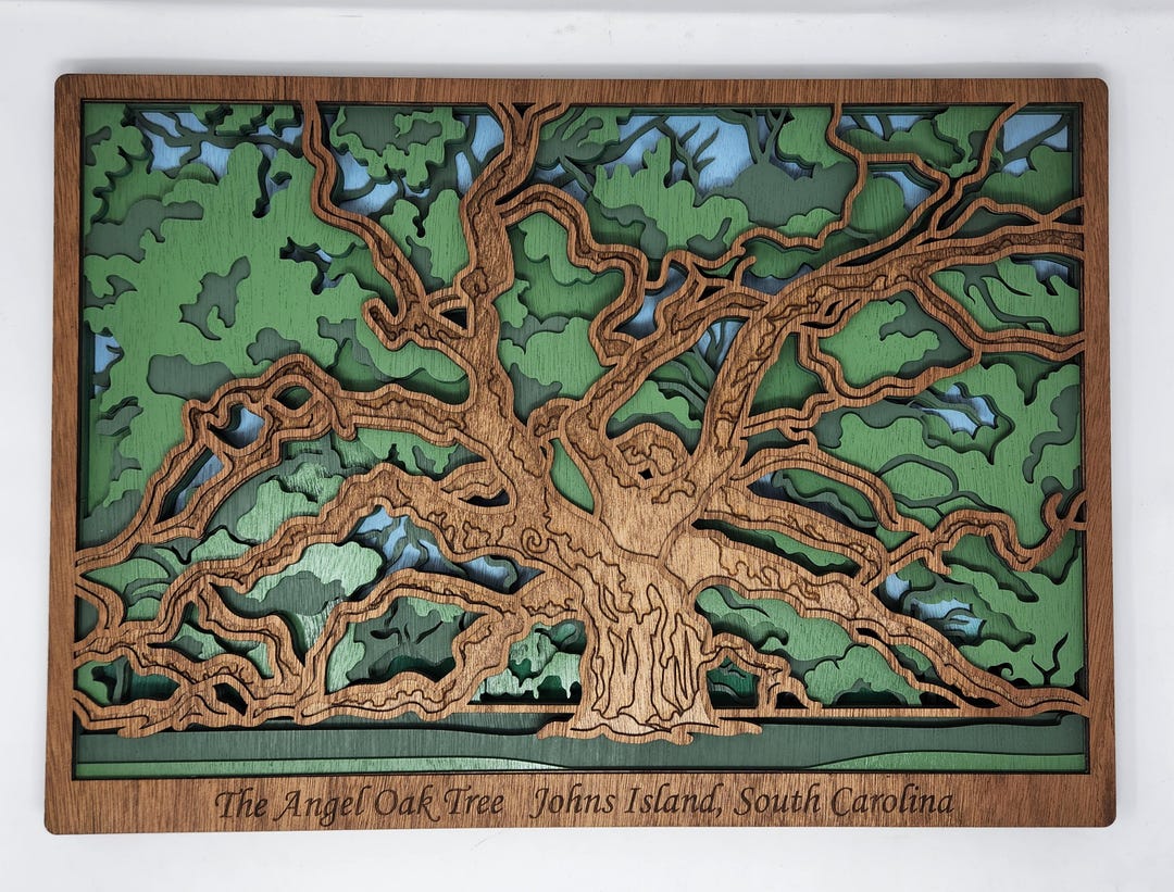 Custom Wooden Angel Oak Tree From Johns Island, South Carolina. Laser ...