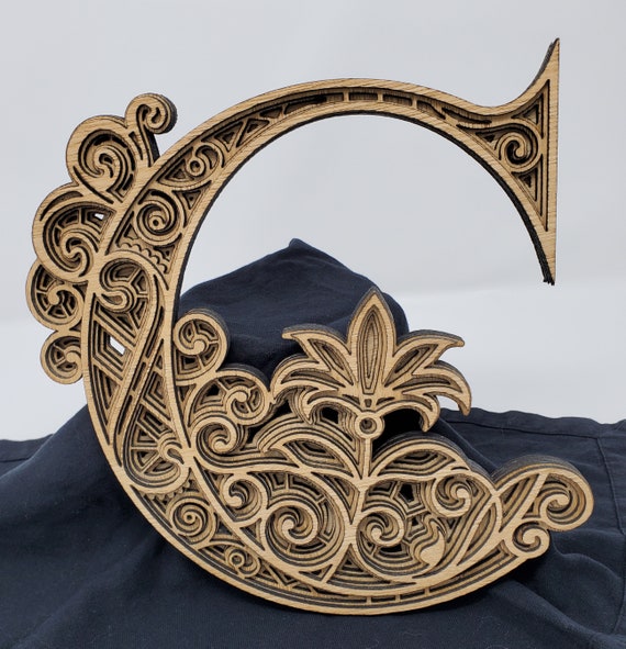 Letter C Wood Multi-layered Monogram 3D Layered Art - Etsy
