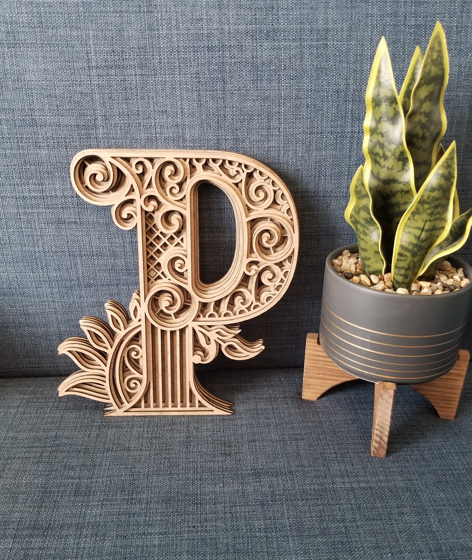 Letter P Wood Multi-layered Monogram 3D Layered Art | Etsy