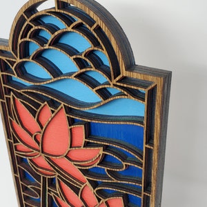 Lotus Flower, Lotus Floral Design - Lotus, Panel Wood Multi-layered, 3D ...
