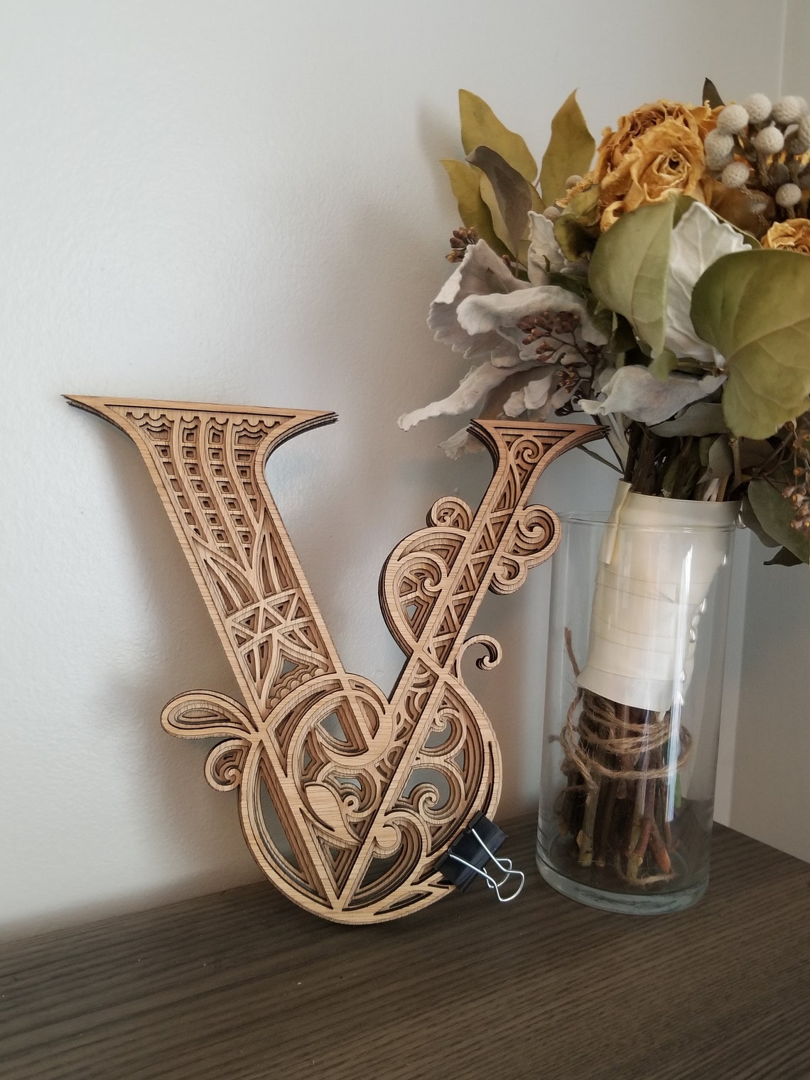 Letter V Wood Multi-layered Monogram 3D Layered Art - Etsy