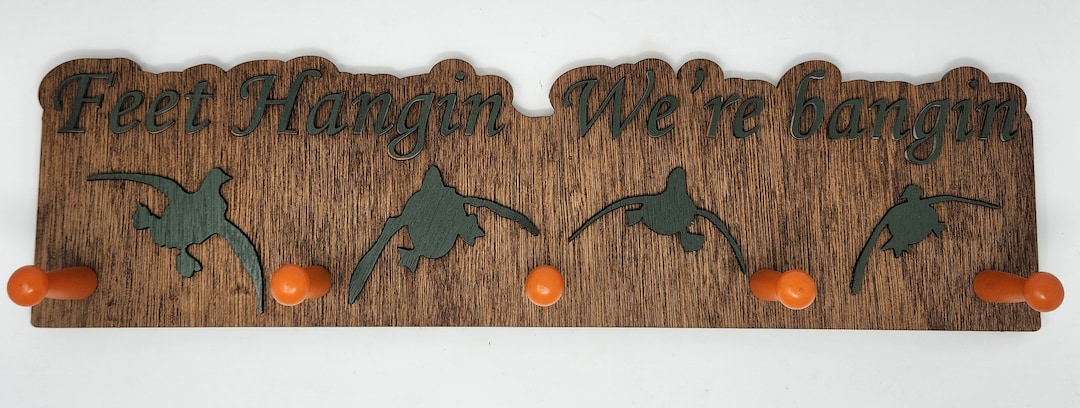 Duck Hunting Design Laser Cut Wooden 5 Peg Hat Rack. Multi-layered ...