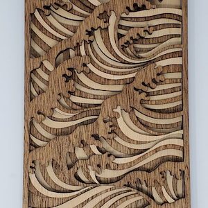 Ocean WAVES - Wood Multi-layered Design, 3D Layered Art, Wall and Home ...