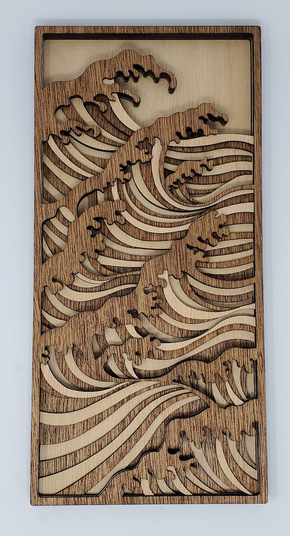 Ocean WAVES Wood Multi-layered Design 3D Layered Art Wall | Etsy