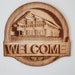 Log Cabin Welcome Sign, 3D Illusion, Laser Etched, Laser 3D Illusion ...
