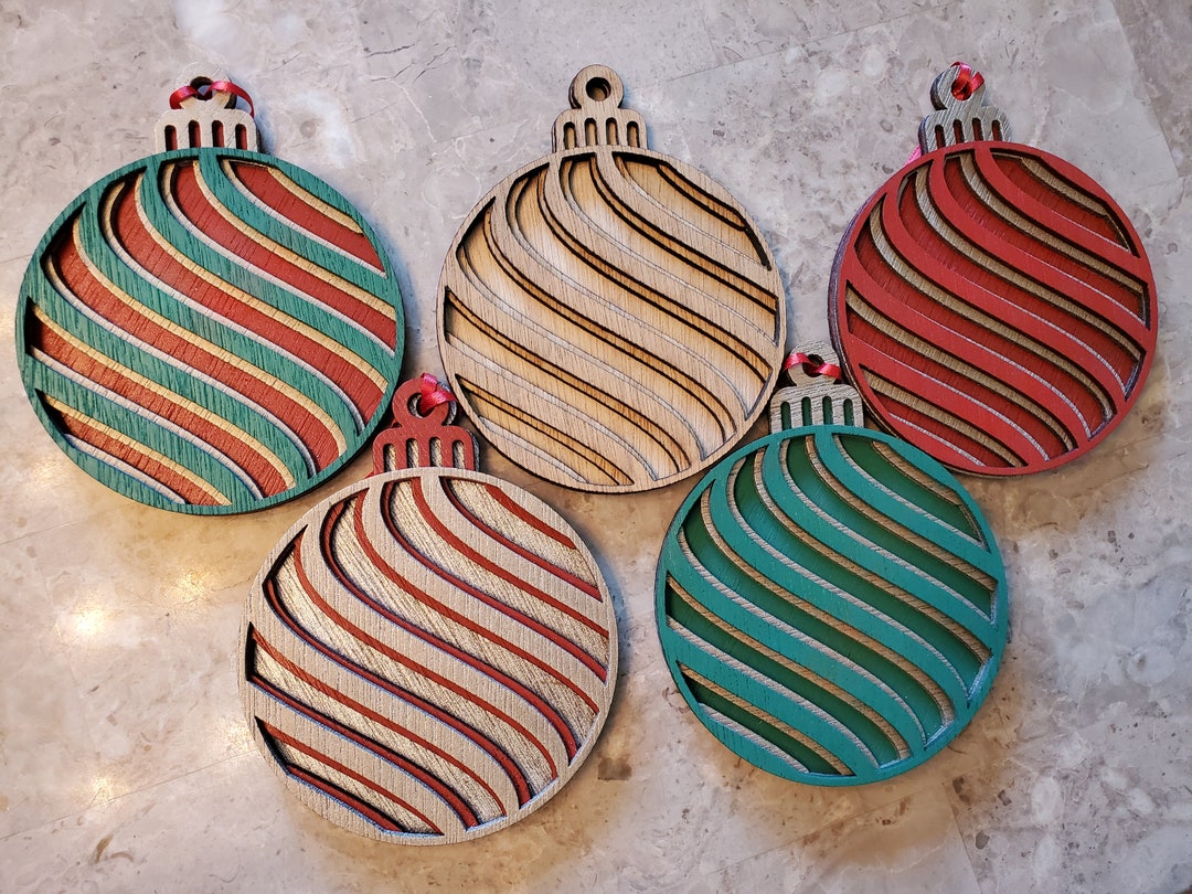 Christmas Ornaments- Wood Multi-layered Design, 3D Layered Art, Wall ...
