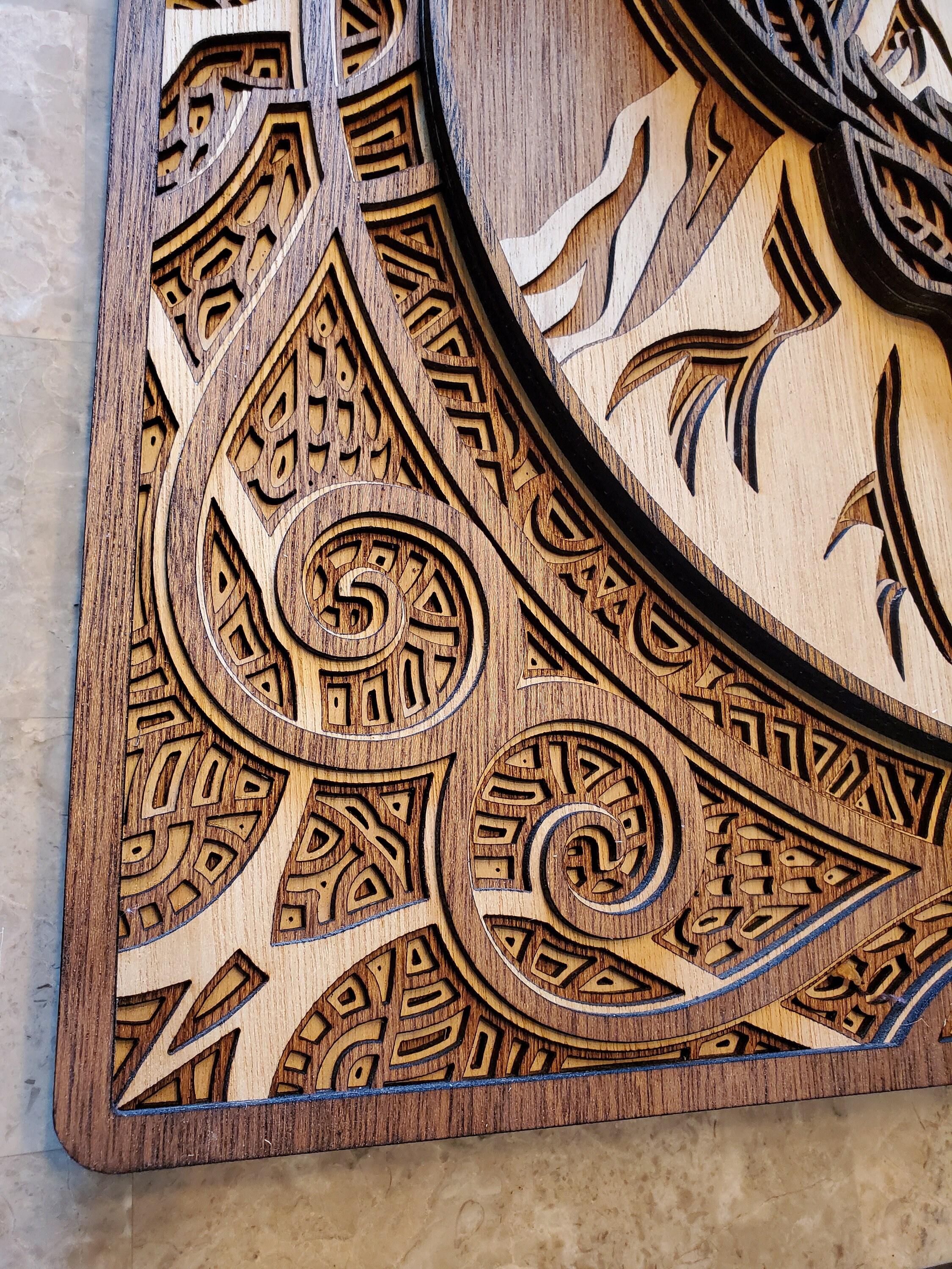 Deer Picture Art - Wood Multi-layered Design, 3D Layered Art, Wall and ...