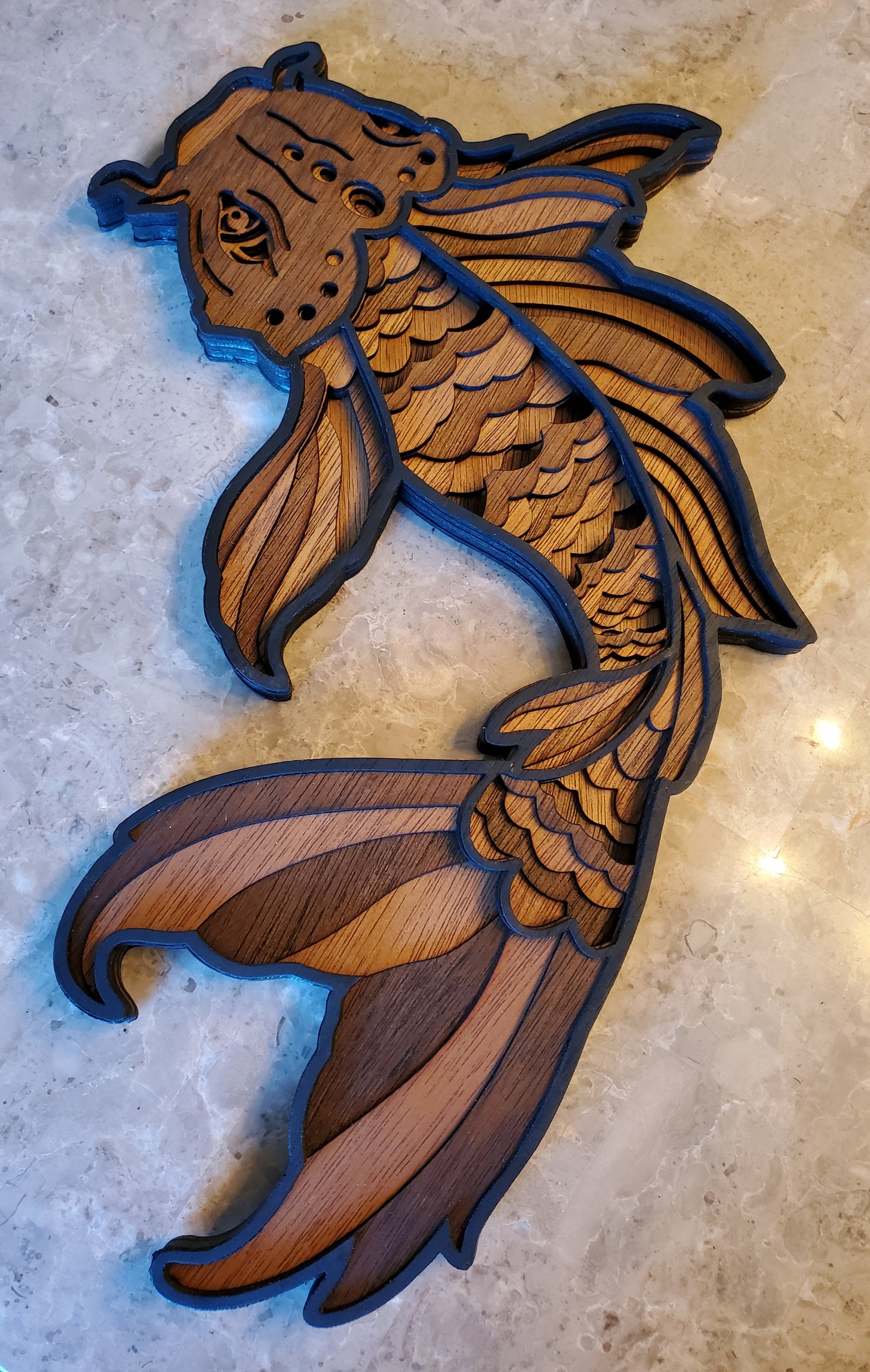 Koi Fish Wood Multi-layered Design 3D Layered Art Wall and - Etsy