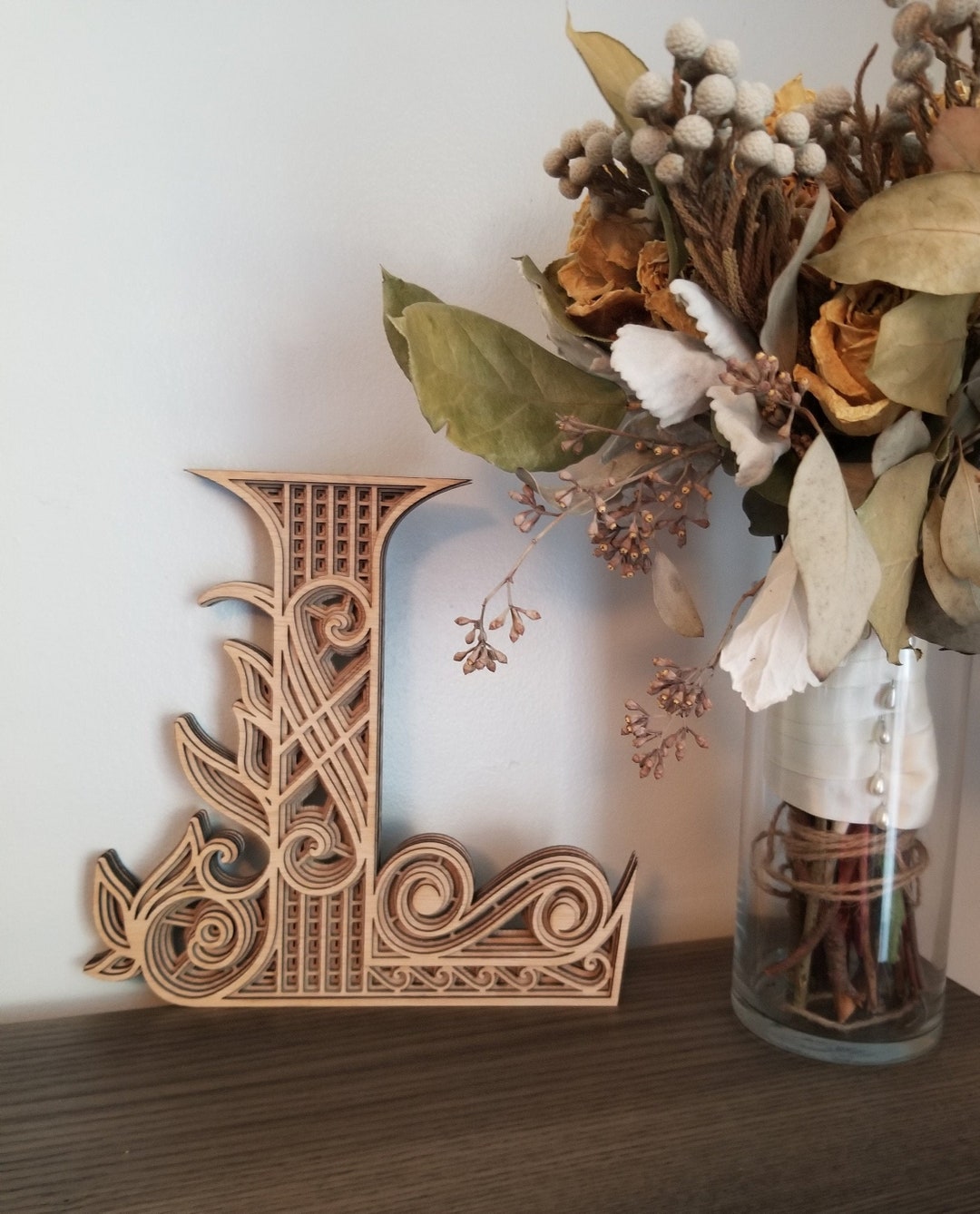 Laser Cut Wood Letter L – Layered 3D Monogram Wall Art - Etsy
