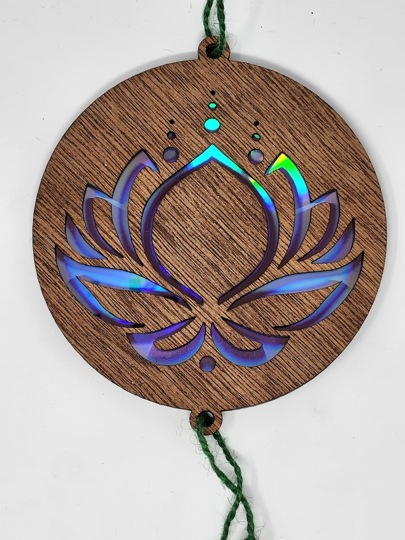 Sun Catchers, Lotus Flower, Laser Cut Wood, Stained Wood, Wooden Wall ...